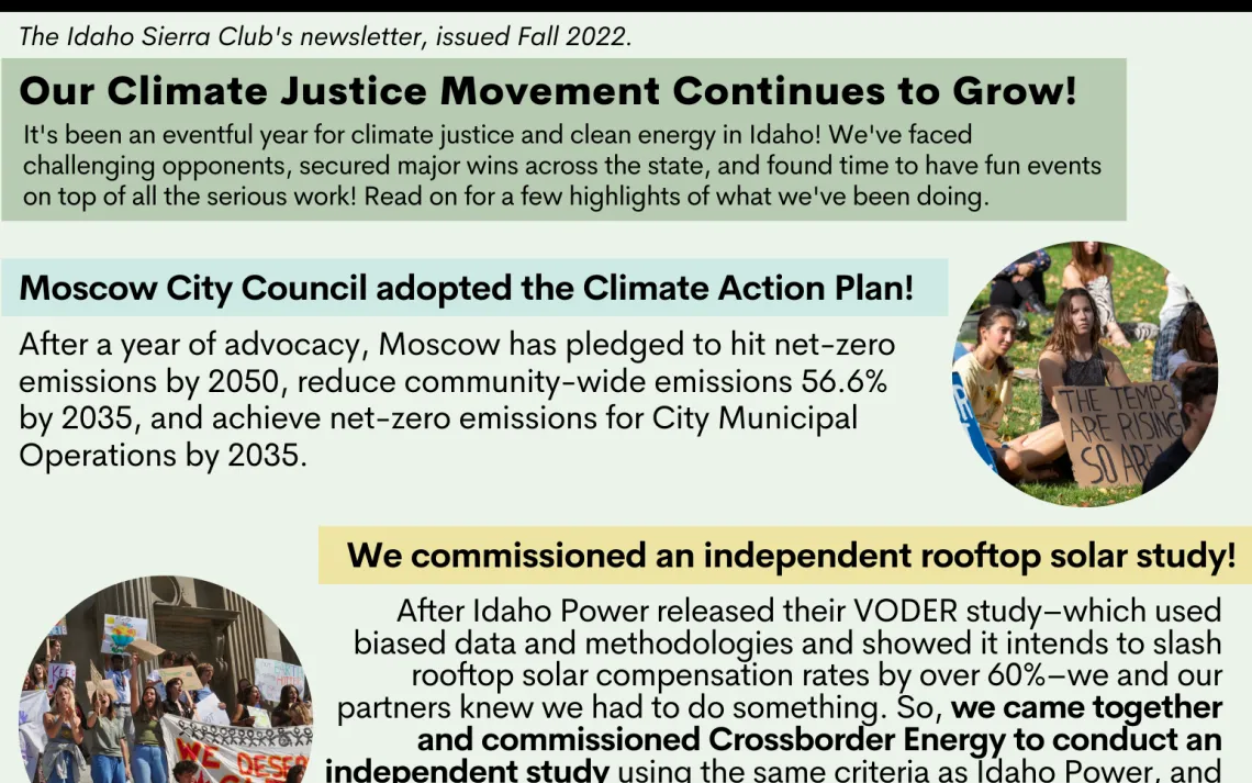 Read the 2022 Fall Newsletter! | Sierra Club