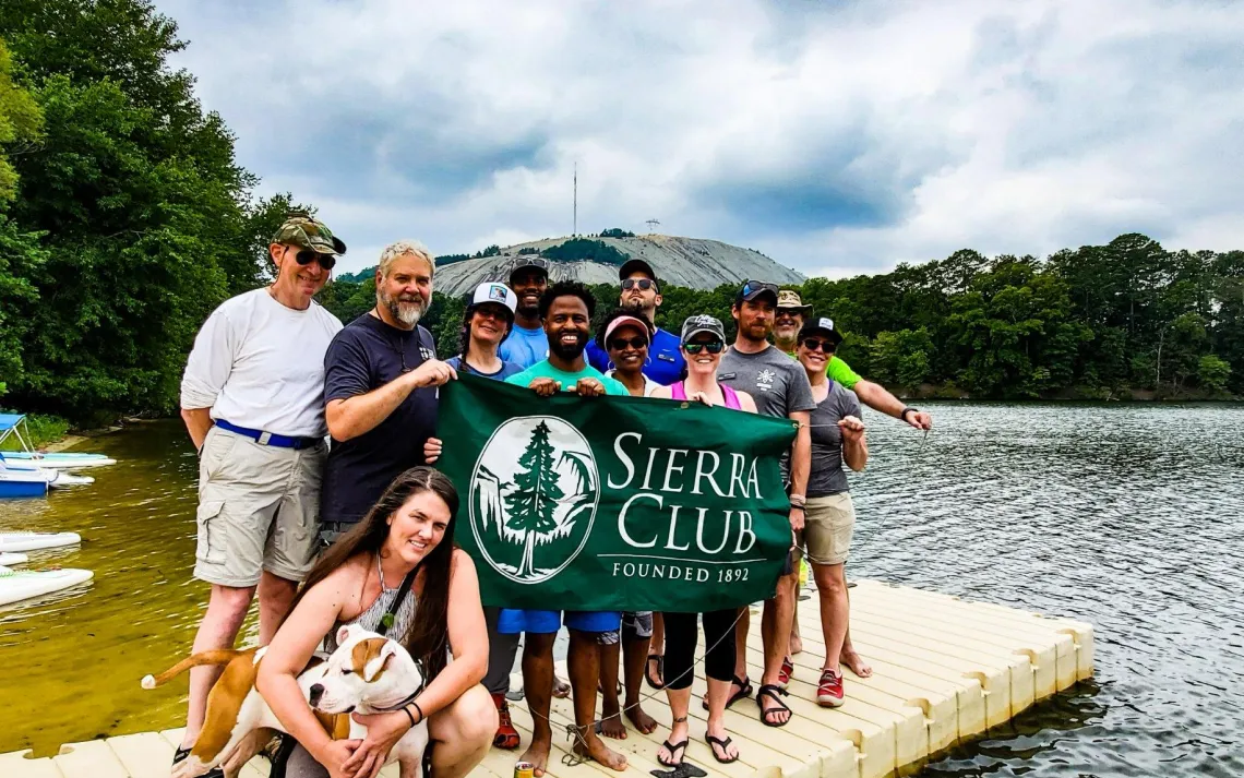 Veterans and allies enjoy a hike and a paddle at Stone Mountain ...